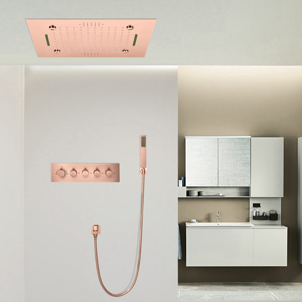 Fontanashowers Afragola Thermostatic Rose Gold Led Phone Controlled
